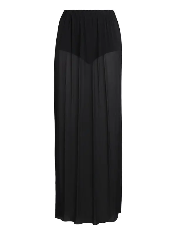 MORE NOIR Chiffon Aria Maxi Skirt - Black