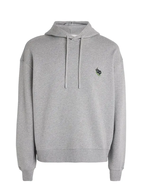 NN.07 Cotton Embroidered Hoodie - Grey