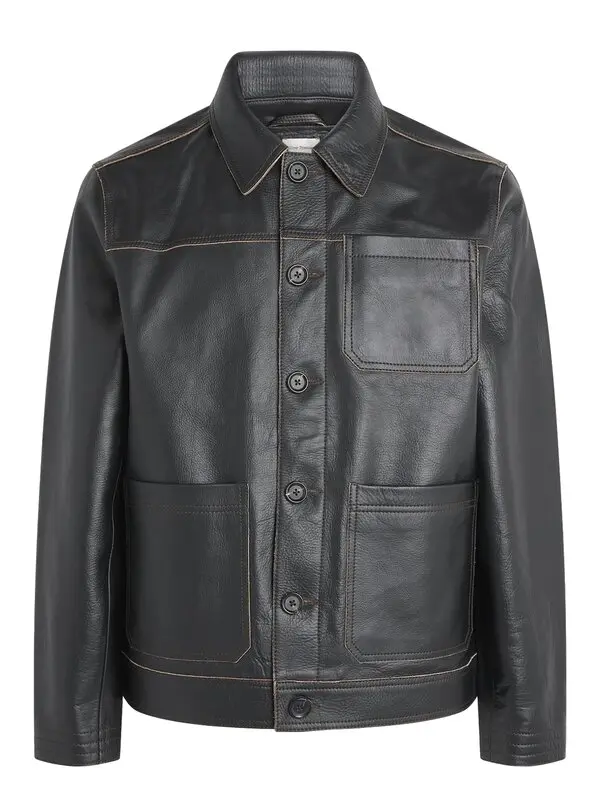 Oliver Peoples Hardwick Leather Jacket - Black
