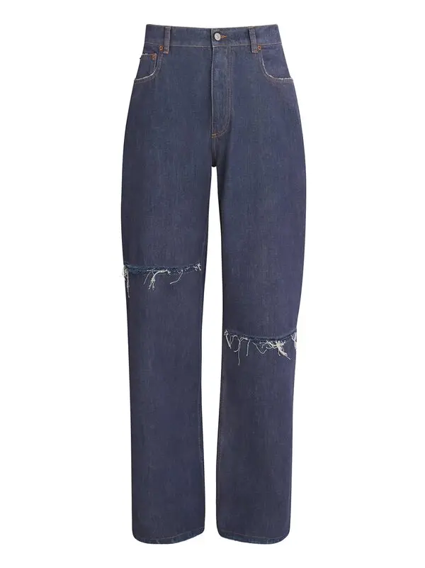 MAISON MARGIELA Ripped Wide-leg Jeans - Blue