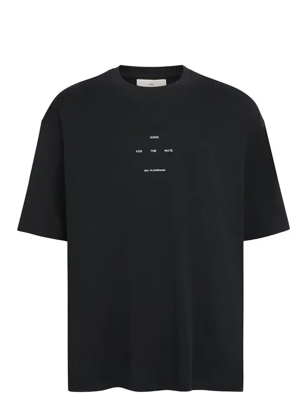 SONG FOR THE MUTE Cotton Logo T-shirt - Black