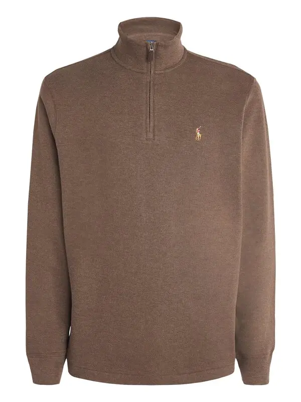 Polo Ralph Lauren Estate-rib Quarter-zip Sweater - Brown