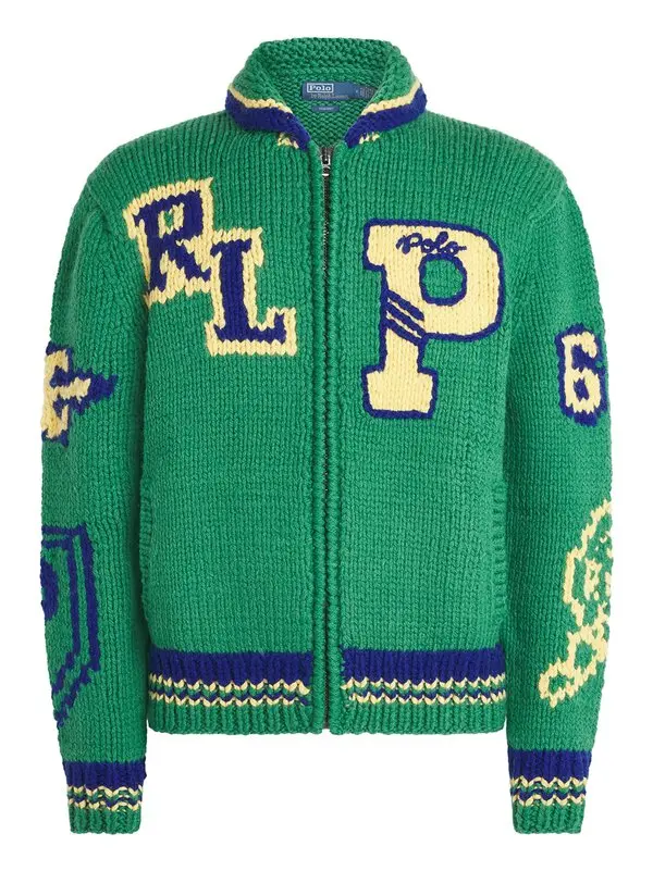 Polo Ralph Lauren Wool Varsity Zip-up Cardigan - Green