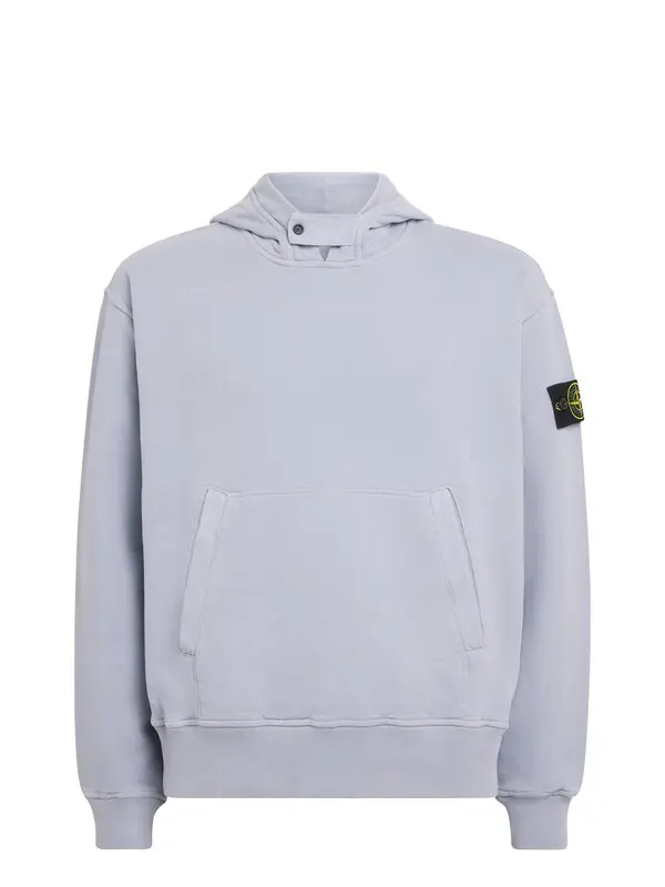Stone Island Organic Cotton Compass Hoodie - Grey