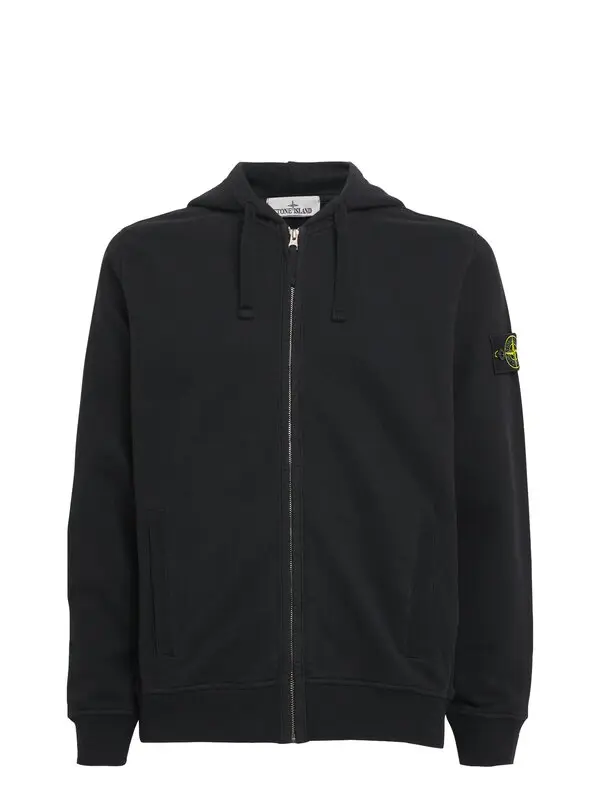 Stone Island Organic Cotton Compass Hoodie - Black