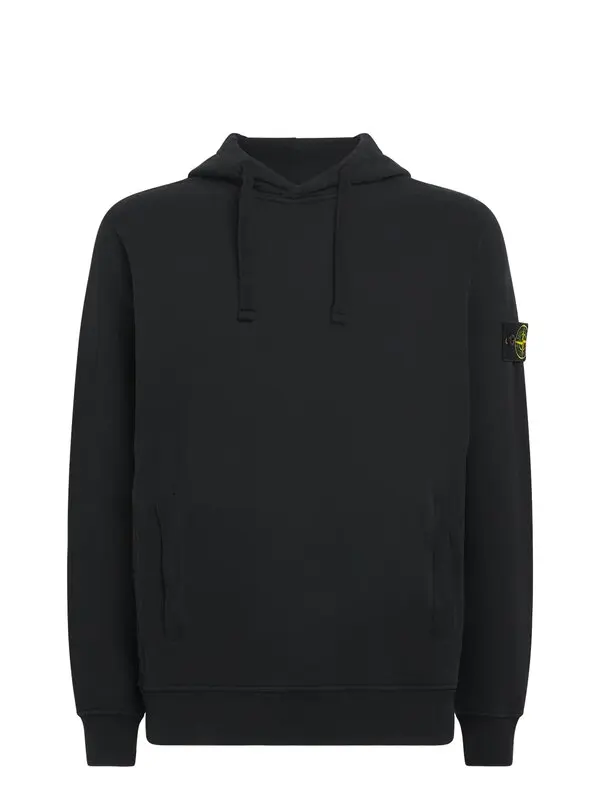 Stone Island Organic Cotton Compass Hoodie - Black