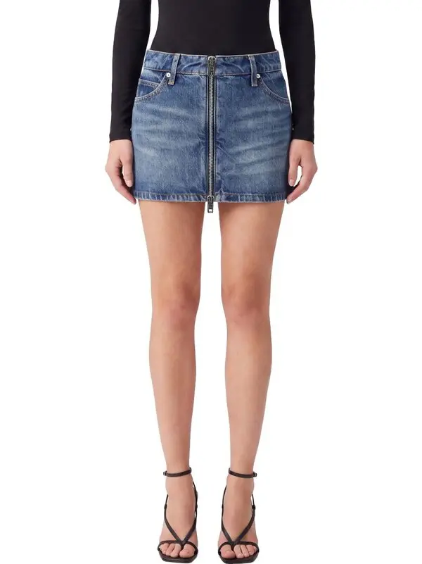 Alexander Wang Slim Fit Denim Mini Skirt - Blue