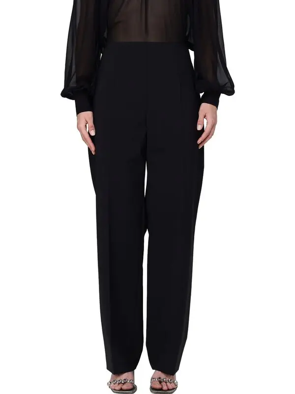 Alberta Ferretti High-waisted Skinny Trousers In Wool Blend - Black