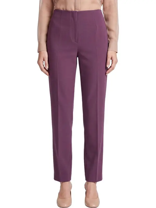 Alberta Ferretti High-waisted Skinny Trousers In Wool Blend - Red