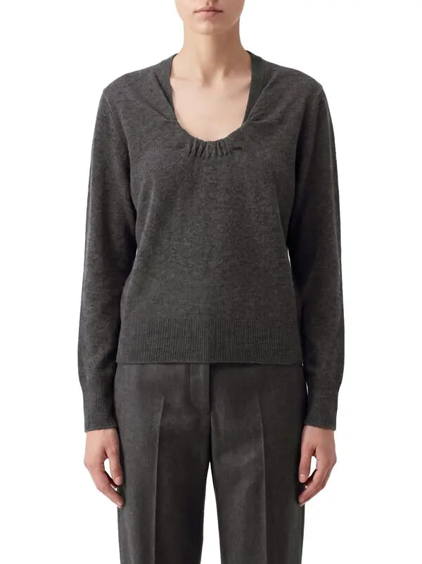 MAISON MARGIELA Long-sleeved Crew-neck Jumper In Pure Virgin Wool - Grey