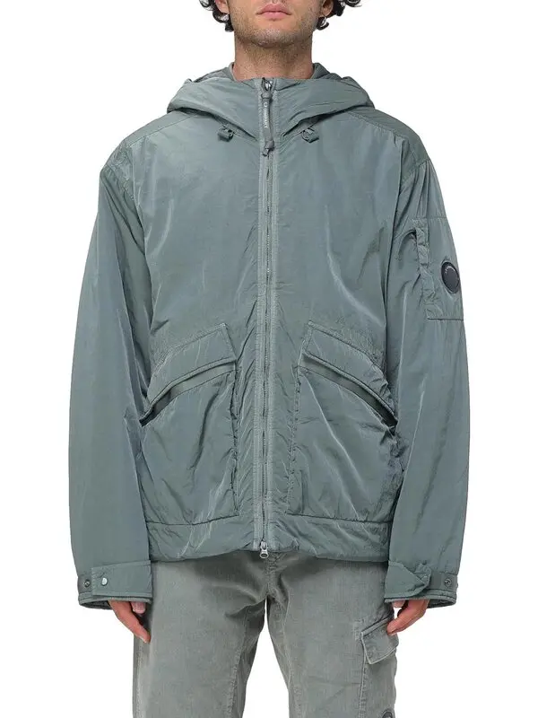 C.P. COMPANY Chrome-r Hooded Windbreaker Jacket In Recycled Nylon - Grey