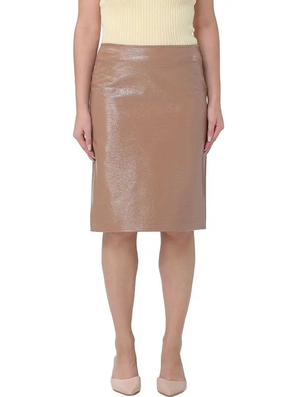 COURREGES Coated Midi Skirt - Brown