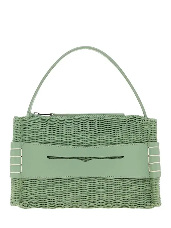 JW Anderson Medium Loafer Woven Leather Handbag - Sage