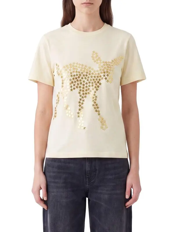 JW Anderson All-over Star Graphic Print Cotton T-shirt - Ecru