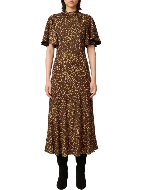 TWINSET Floral-print Viscose Midi Dress - Brown