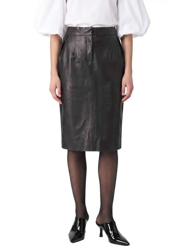 Magda Butrym Leather Pencil Skirt - Black