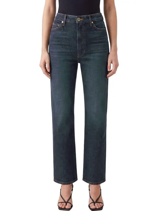 Khaite High Rise Straight Leg Jeans - Blue