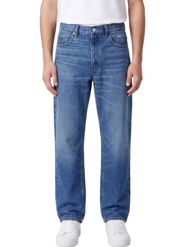 FRAME Straight Fit Cotton Denim Jeans - Blue