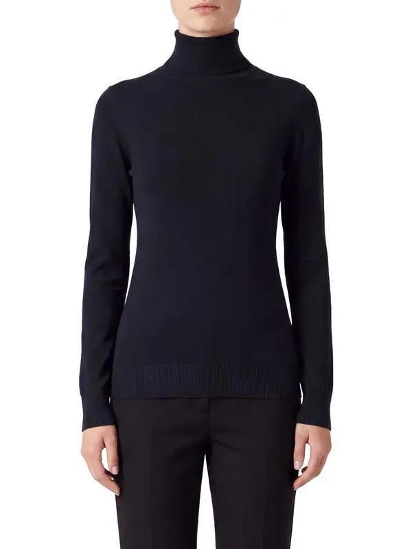 Fabiana Filippi Slim Fit Long-sleeved Cashmere And Silk Blend Turtleneck Jumper - Blue
