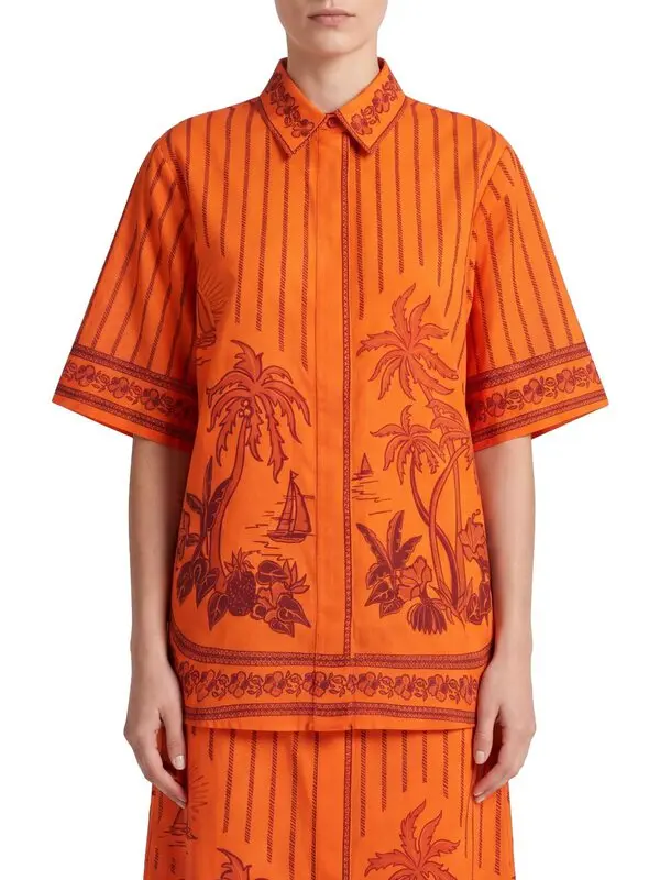 ALEMAIS Printed Shirt - Orange