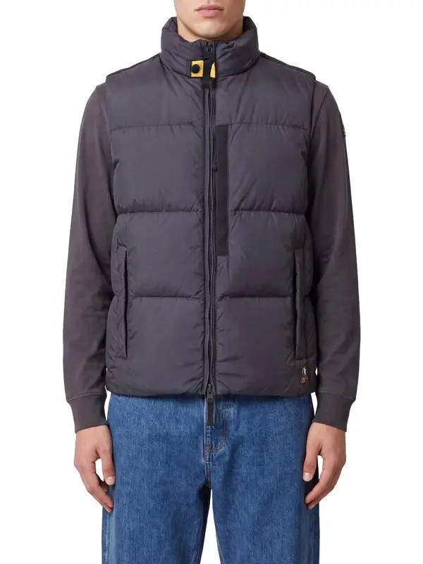 PARAJUMPERS Padded Quilted High Neck Zip Closure Waistcoat - Black