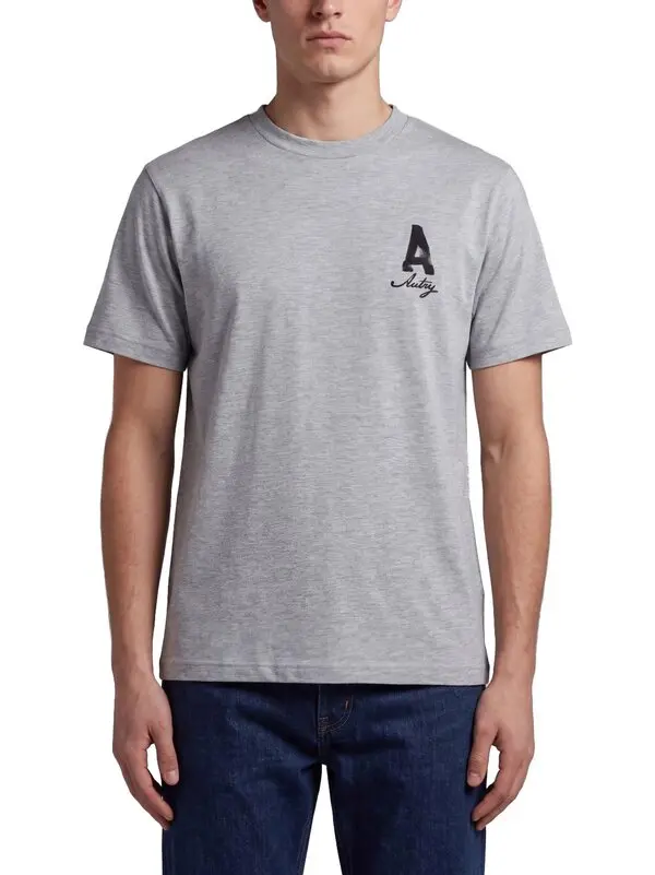 AUTRY Contrast Logo Cotton T-shirt - Grey
