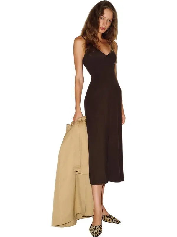 REFORMATION Lilibet Knit Dress - Brown