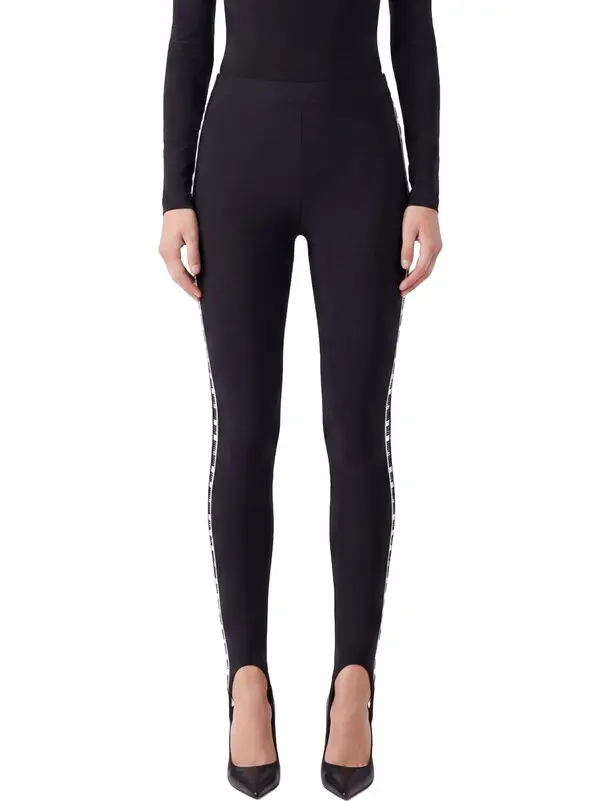 Moschino Skinny-fit Stretch Technical Fabric Leggings With Side Bands - White