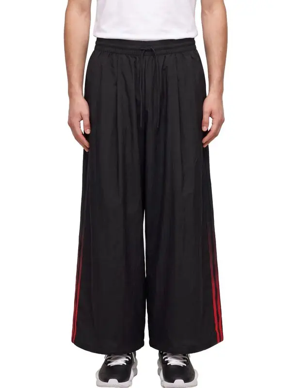 Y3 Wide-leg Technical Fabric Trousers With Drawstring Waist - Black