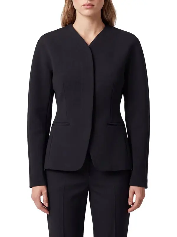 Jacquemus Slim Fit Cropped Blazer - Black