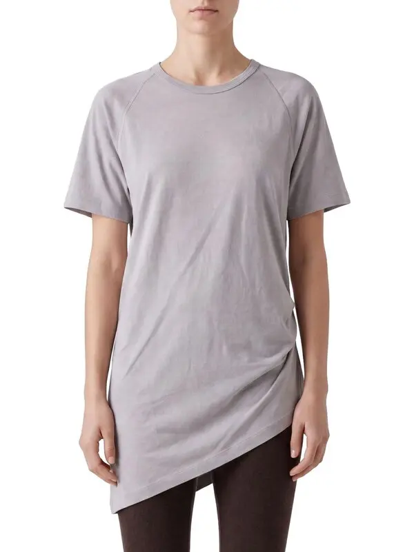 ZIGGY CHEN Asymmetrical Hem Longline T-shirt - Grey