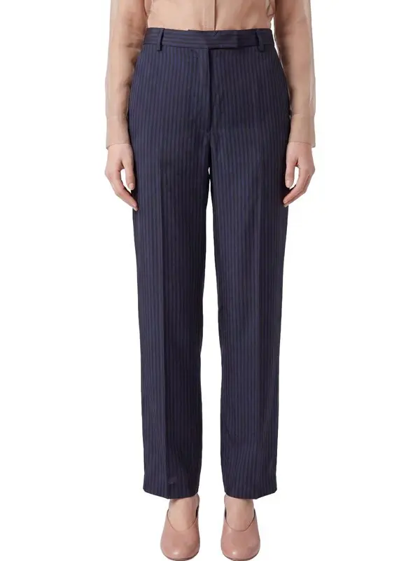 Dries Van Noten High-waisted Straight-leg Striped Trousers - Brown