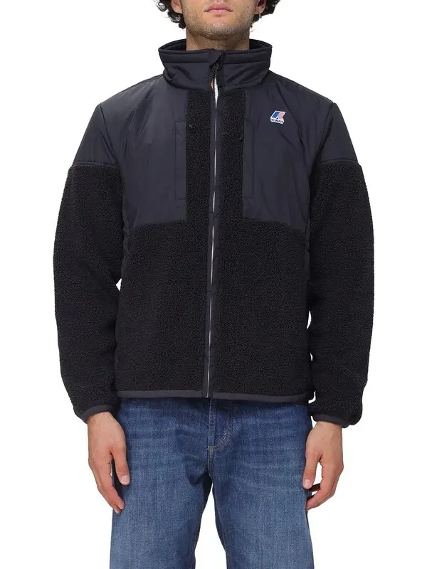 K-WAY Padded Polyamide Jacket With Fleece Lining - Black