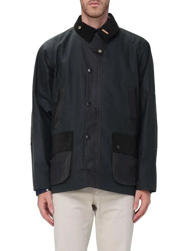 Barbour Waxed Cotton Bedale Jacket With Corduroy Collar - Brown