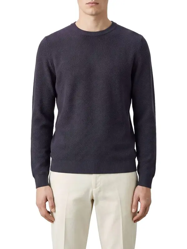 ZANONE Slim Fit Crewneck Jumper In Pure Virgin Wool - Ebony