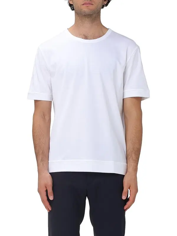 PAOLO PECORA Short-sleeved Jersey Crewneck T-shirt - Beige