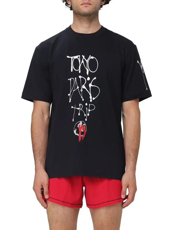 Y3 Dropped Shoulder Bci Cotton T-shirt With A Graphic Print - Black