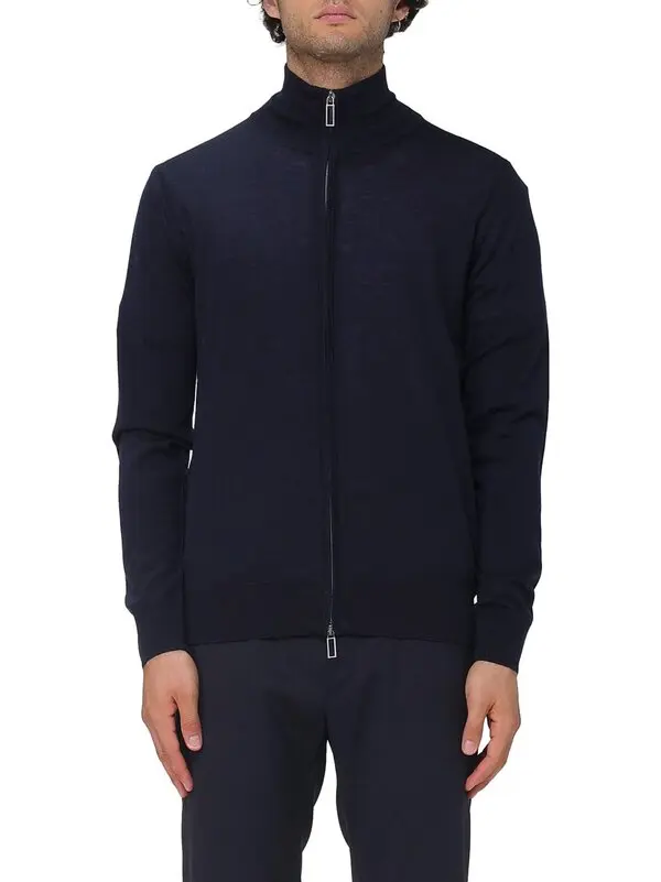 PAOLO PECORA High-neck Wool Zip Cardigan - Brown