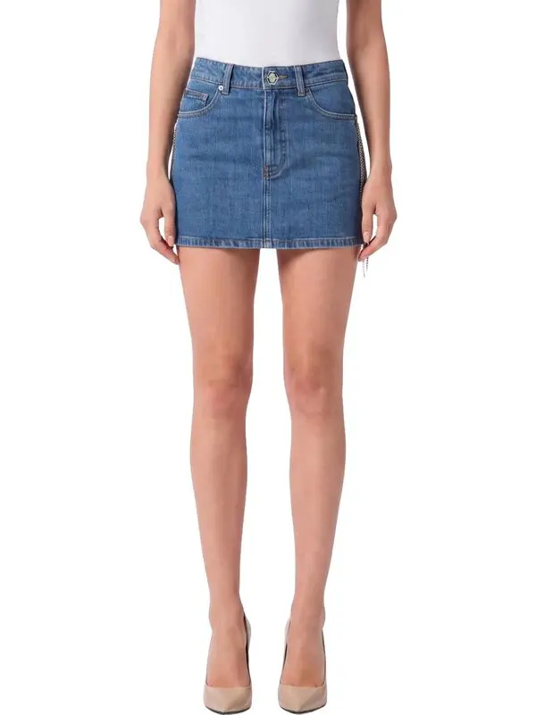 Philipp Plein Embellished Mini Skirt - Denim