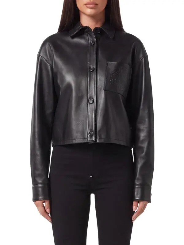 Philipp Plein Leather Shirt - Black