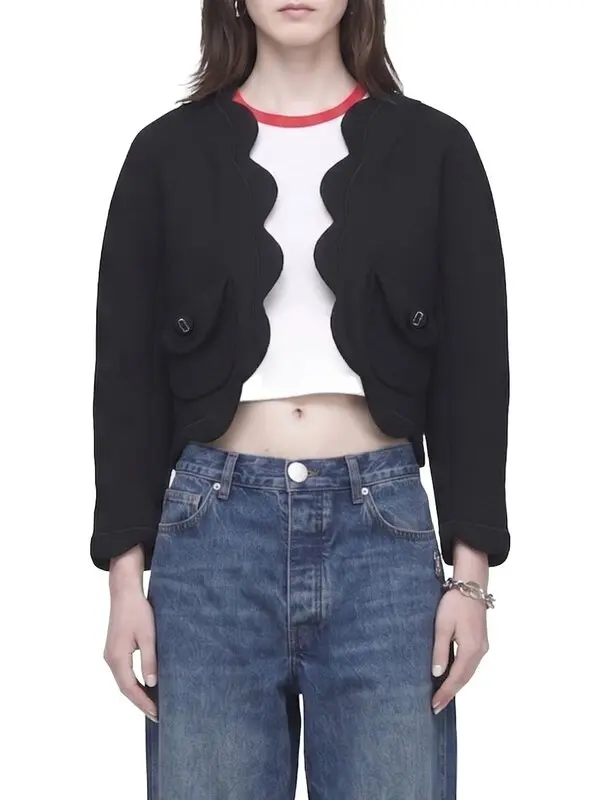 Marc Jacobs Cropped Single-breasted Jacket In Wool Blend - Black