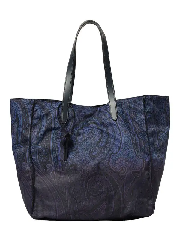 Etro Paisley Nylon Tote Bag - Blue
