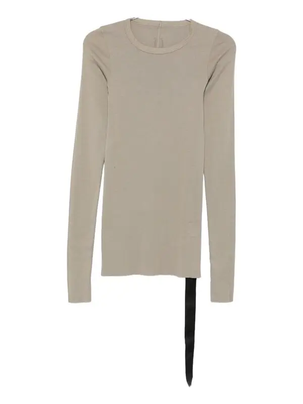 Rick Owens Cotton Long-sleeve T-shirt With Logo Tape - Grey