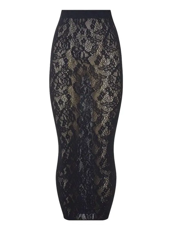 Wolford Infinite Rose Long Skirt - Black