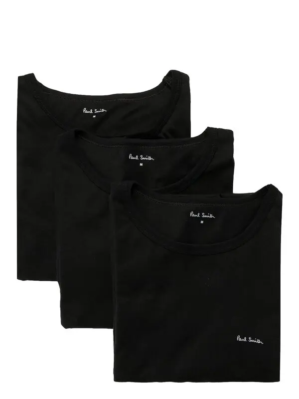 Paul Smith Logo Cotton T-shirt 3pack - Black