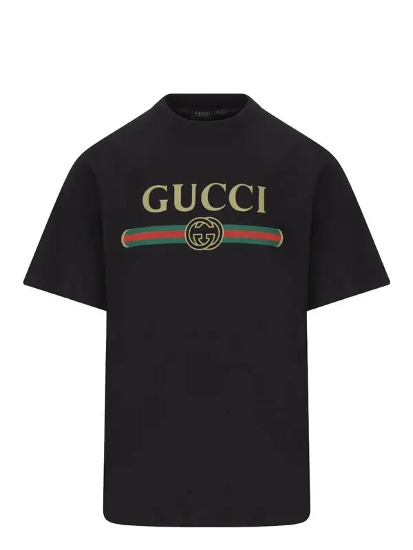 Gucci Logo Cotton T-shirt - Black