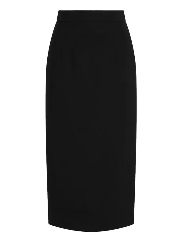 Dolce & Gabbana Wool Midi Skirt - Black