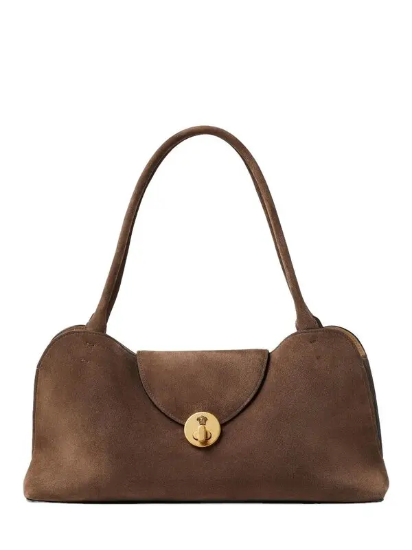 Versace Vivian Suede Leather Shoulder Bag - Brown