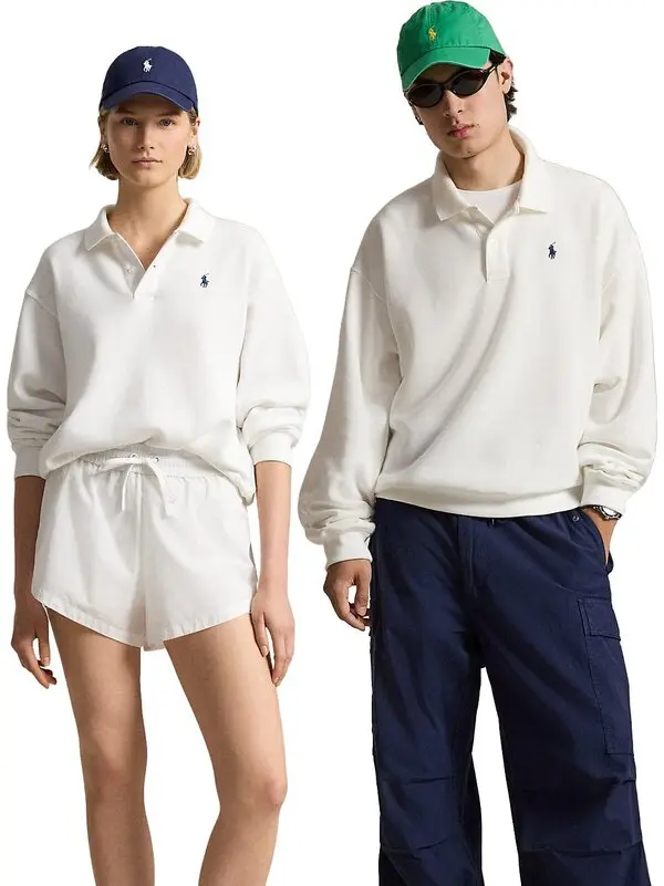 Ralph Lauren Us Open Fleece Long-sleeve Polo Shirt - White