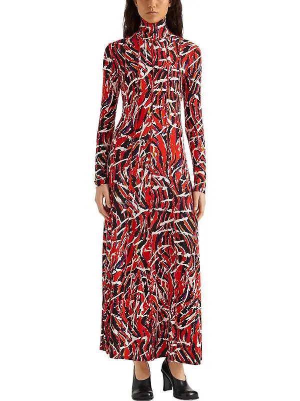 Proenza Schouler White Label Mabel Printed Jersey Maxi Dress - Red Multi